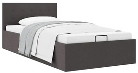 Rám postele s úložným prostorem tmavě šedý textil 100 x 200 cm 285571