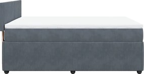 Box spring postel s matrací tmavě šedá 140x200 cm samet 3290053