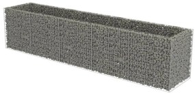 Gabionový vyvýšený záhon pozinkovaná ocel 450 x 90 x 100 cm 143552