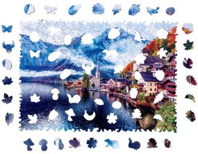 Puzzle dřevěné, barevné - Halštatské jezero