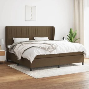 Box spring postel s matrací tmavě hnědá 200x200 cm textil 3128152