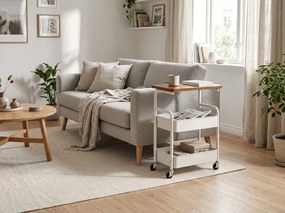 Odkládací stolek na kolečkách NEXORA 77x43 cm, bílý