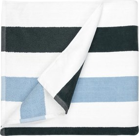The One Towelling® Pruhovaná plážová osuška - Antracit / světle modrá