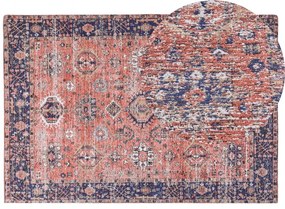 Bavlněný koberec 140 x 200 cm červený/modrý KURIN Beliani