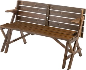 Kondela Zahradní stůl/lavička, 2v1, hnědá, ZAGIR