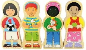 Bigjigs Toys Dřevěné puzzle národnosti / od 2 let