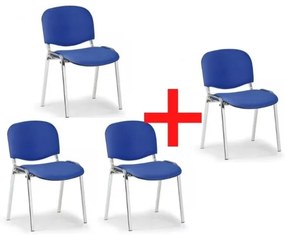 Antares Konferenční židle VIVA chrom 3+1 ZDARMA, modrá