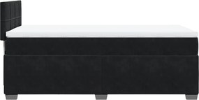 Box spring postel s matrací černá 100x200 cm samet 3288536