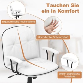 Costway Kancelářská židle ergonomická psací židle z umělé kůže