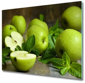 Skleněná krájecí deska Zelené jablka 60x52 cm