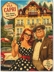 Srdcem darované Veselá osobní ilustrace na přání – Tisk na plátno 30 × 40 cm Varianta grafického zpracování:: 3D grafika