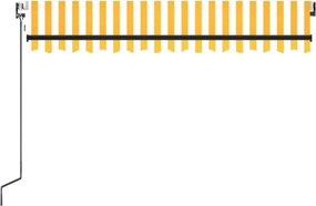 Automatická markýza LED a senzor větru 350 x 250 cm žlutá/bílá 3069093