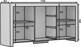 ADRK Furniture Komoda 3SZ2D CESIRO