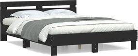 vidaXL Rám postele s čelem 140 x 200 cm kompozitní dřevo [3207421] Barva: Černá