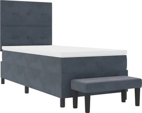 Postel s boxspringem s čelo Tmavě šedá 200 x 90 cm samet 3344487
