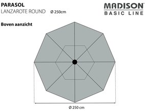 Madison Slunečník Lanzarote 250 cm kulatý taupe - Default Title
