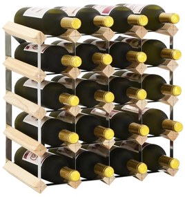 vidaXL Stojan na víno na 20 lahví masivní borové dřevo