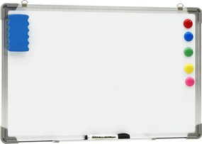 vidaXL Bílá magnetická tabule stíratelná za sucha 60 x 40 cm ocel [146631]