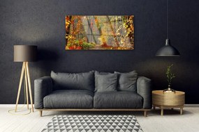 Obraz na skle Les Příroda Podzim 140x70 cm