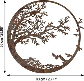 Nástěnná kovová dekorace Rusty Tree vícebarevná
