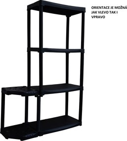 ARTPLAST Set regál 600x300x1330 mm, 4 police a rohový držák