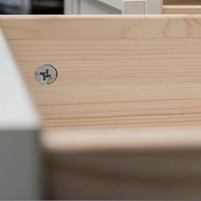 Massive home | Belluno Elegante bílá komoda 4D2S z masivu s dubovou deskou