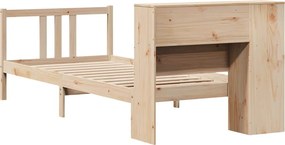 Postel s knihovnou bez matrace 75 x 190 cm masivní borovice 3322291