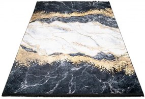 Kusový koberec pratelný TOSCANA 21150 Abstraktní Kámen pogumovaný šedý krémový zlatý Rozměr: 200x300 cm