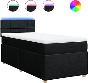 Box spring postel s matrací černá 90x190 cm textil 3288837