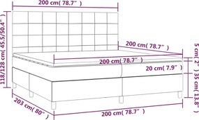 Box spring postel s matrací černá 200x200 cm textil 3142363