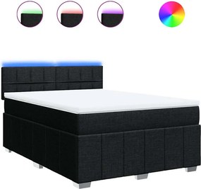 Box spring postel s matrací černá 140 x 190 cm textil 3289365