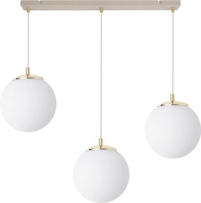 Závěsné svítidlo Florence, 3x bílé skleněné stínítko, g/be