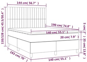 Box spring postel s matrací tmavě hnědá 140x190 cm textil