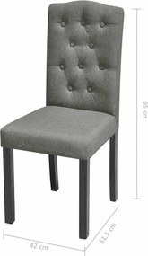 Jídelní židle 2 ks šedé textil 242223