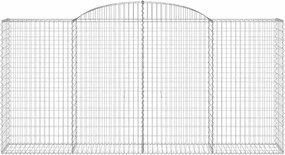 Klenuté gabionové koše 2 ks 300x50x140/160cm pozinkované železo 3146737