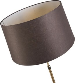 Stojací lampa bronzová s hnědým stínítkem 45 cm nastavitelná - Parte