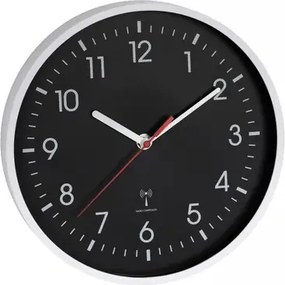 TFA 60.3550.20 bíločerná / Nástěnné hodiny / DCF signál / sklo / O 245