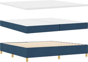 Postel s boxspringem s čelo Modrá 200 x 200 cm textil 3339727