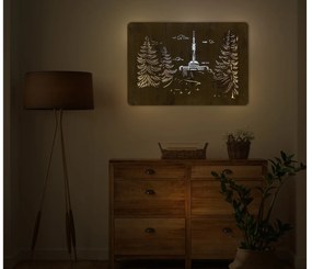 Li-Go "Praděd" světelný obraz s baterií 90x62cm varianta: ovládání na obraze bez dálkového ovladače, provedení: dub světlý