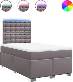 Box spring postel s matrací šedá 120x190 cm umělá kůže 3293014