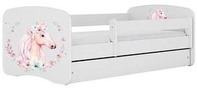 Dětská postel Babydreams+SZ+M bílá 80x180 Kůň