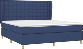 Box spring postel s matrací modrá 160x200 cm textil 3128859