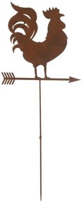 Rezavý dekorativní zápich Kohout - 49*0,5*120 cm