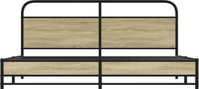 Kovový rám postele bez matrace dub sonoma 180 x 200 cm 3318689