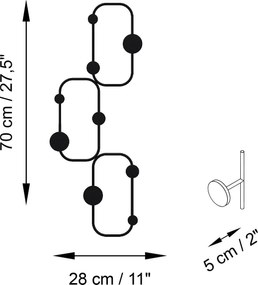 Nástěnný kovový věšák Lizzard 28 cm černý