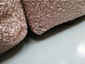 Světle růžová rozkládací/s úložným prostorem rohová pohovka z textilie bouclé (pravý roh/s lenoškou) Quinoa - II. jakost – Bonami Selection