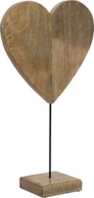 Dekorace srdce z mangového dřeva na podstavci - 60cm