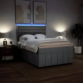 Box spring postel s matrací světle šedá 140 x 200 cm textil 3294005