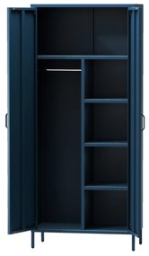 Šatní skříň FLAVIO, 800 x 1850 x 450 mm, Modern: tmavě modrá barva