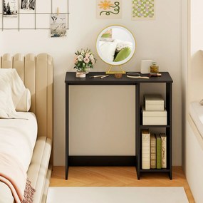 Costway Malý psací stůl s 2 přihrádkami – 80 × 40 × 74 cm, černý